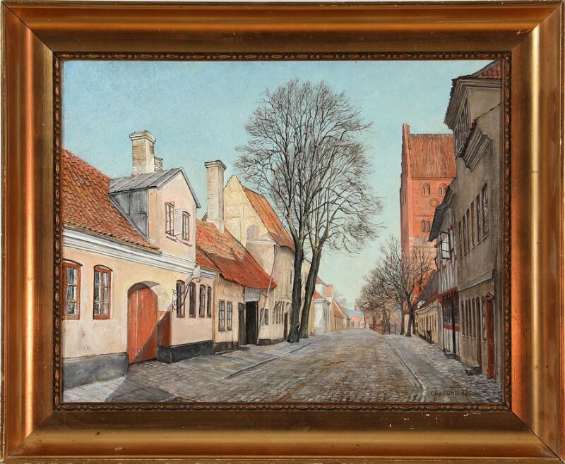 Ole Ring | A view of Kirkestræde in Køge (1930) | MutualArt