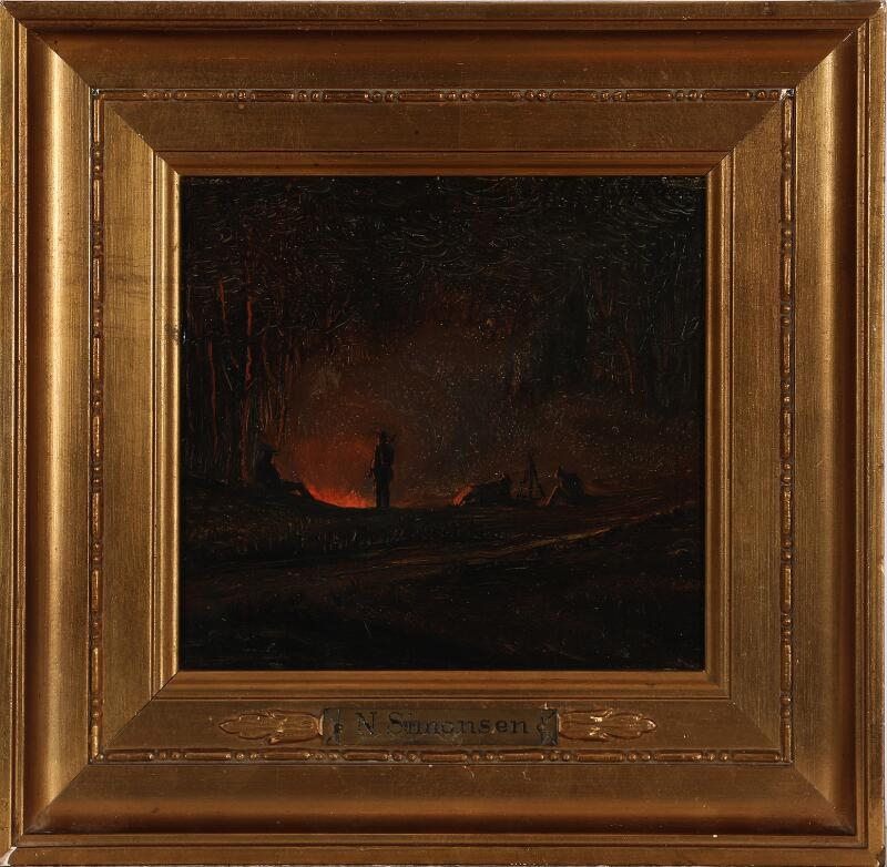Niels Simonsen | A guard post with four soldiers gathered around a ...