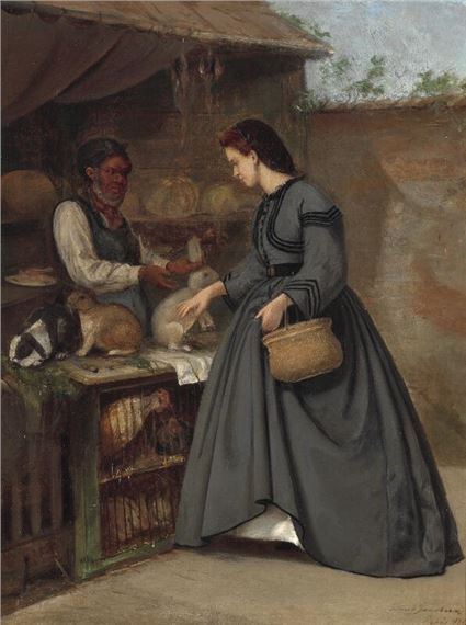 David Jacob Jacobsen | A visit to the poulterer (1866) | MutualArt