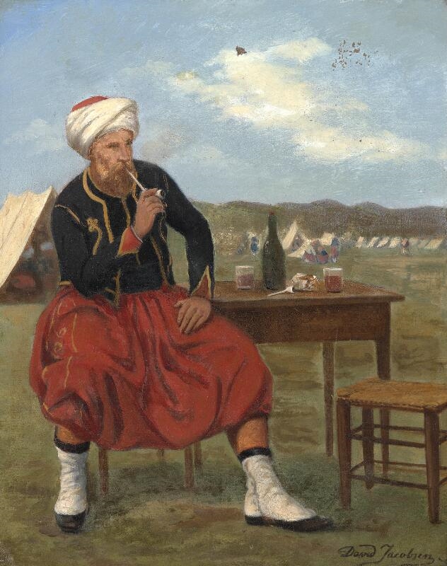 David Jacob Jacobsen | A Zouave smoking pipe | MutualArt