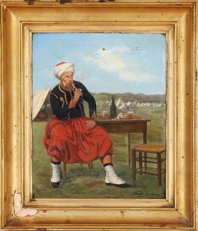 David Jacob Jacobsen | A Zouave smoking pipe | MutualArt