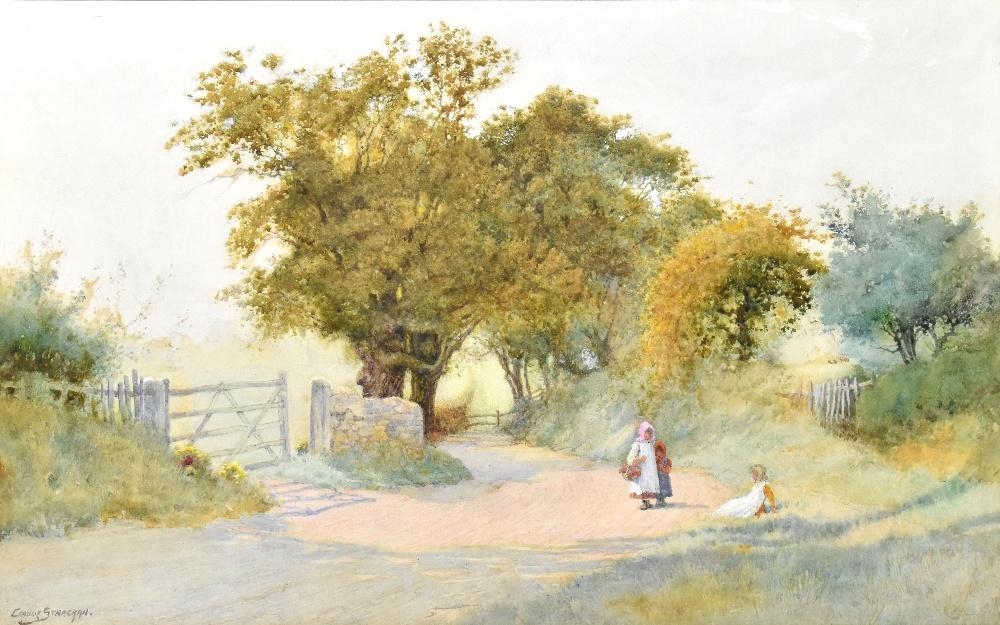 Arthur Claude Strachan | children on a rural road | MutualArt