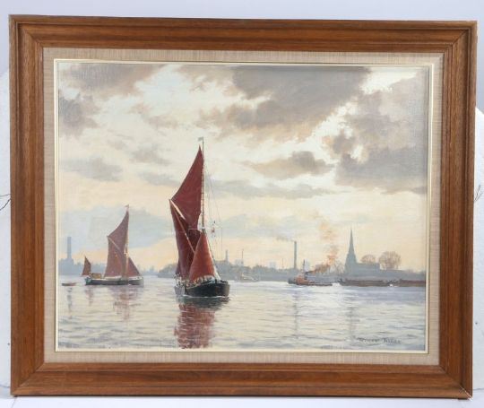Roger Roland Sutton Fisher | Thames sailing barges (Spinaway leading ...