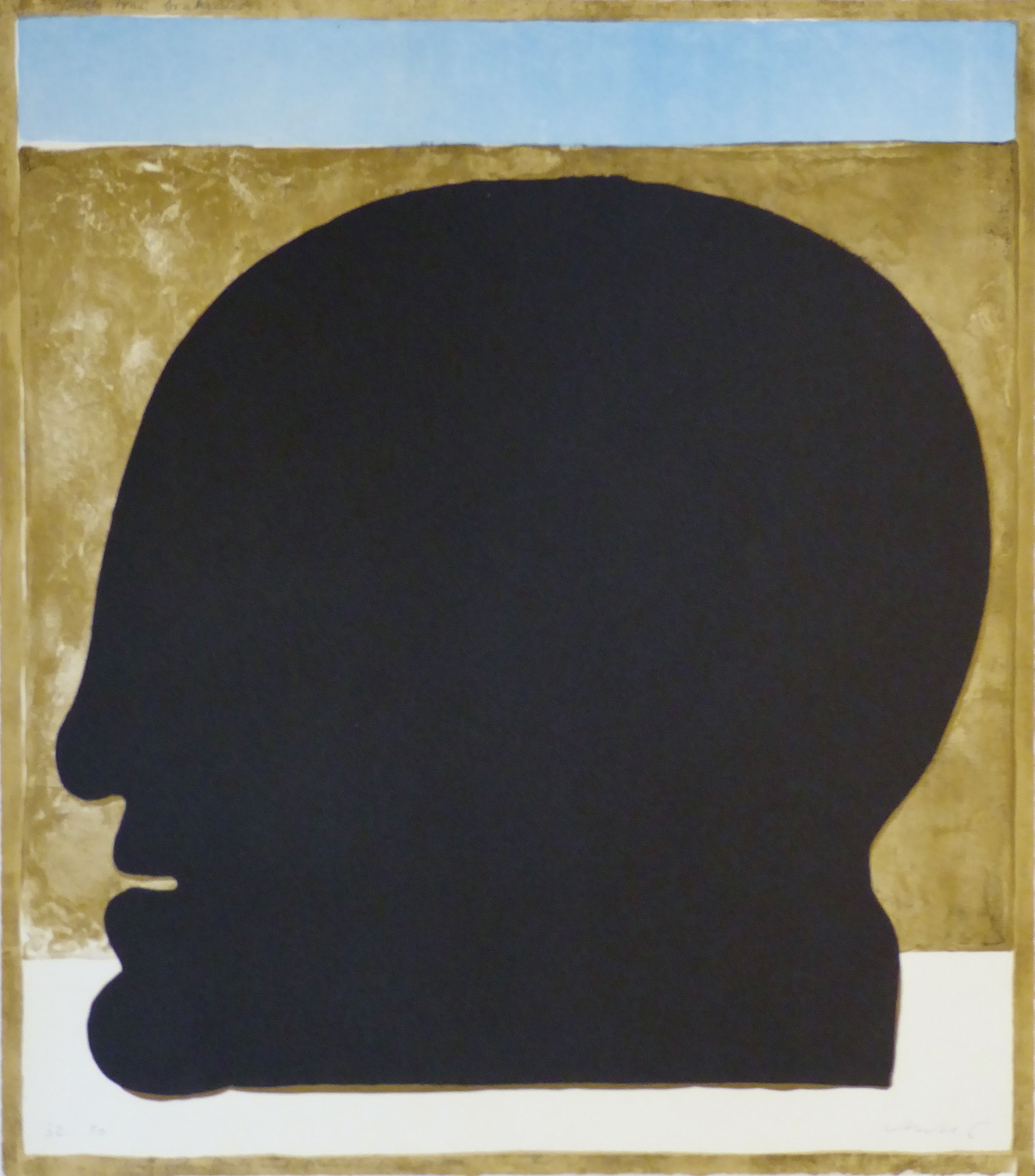 Horst Antes | Schwarzer Kopf (1968) | MutualArt