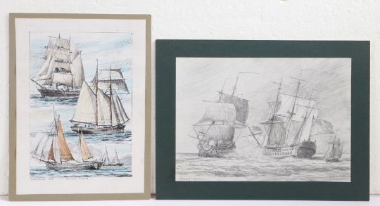 Roger Finch | Two Schooners and ‘Topsail Schooner | MutualArt