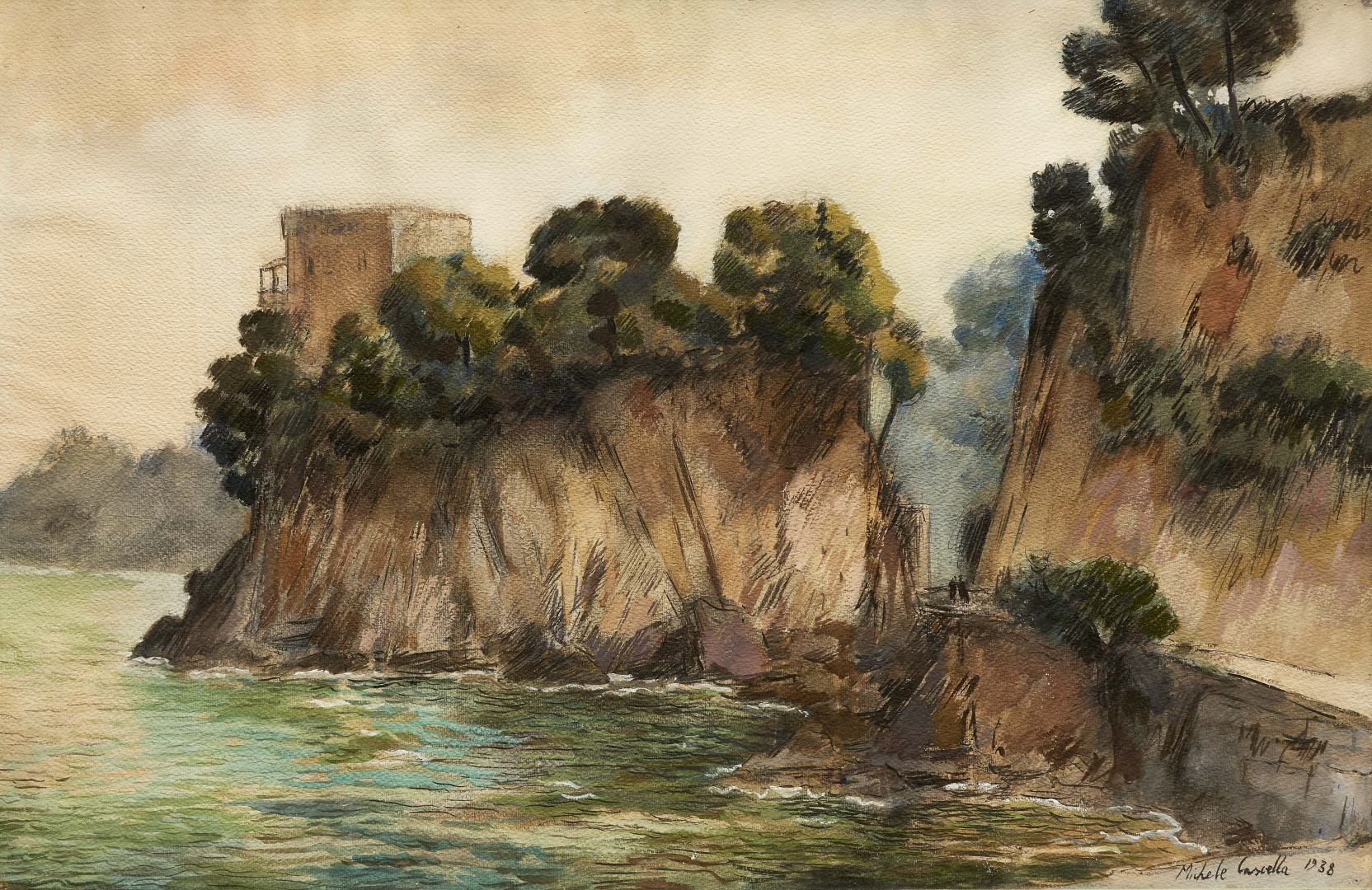 Michele Cascella | View of Portofino (1938) | MutualArt