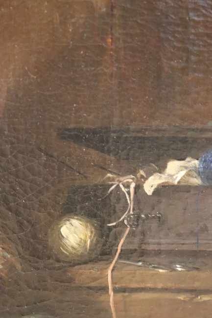 August Heyn | August HEYN (1837-1920) Couturière à la robe bleue Huile ...