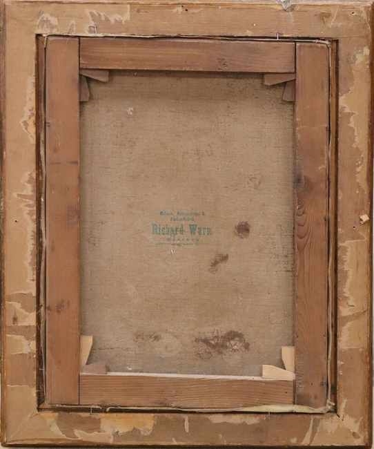 August Heyn | August HEYN (1837-1920) Couturière à la robe bleue Huile ...