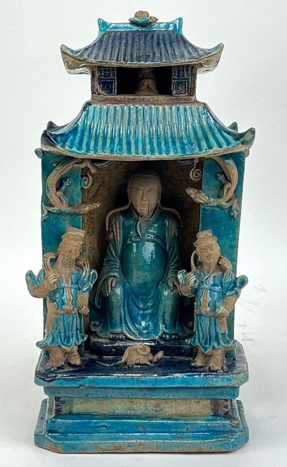 Chinese School, 18th Century | turquoise glazed pagoda with enshrined ...