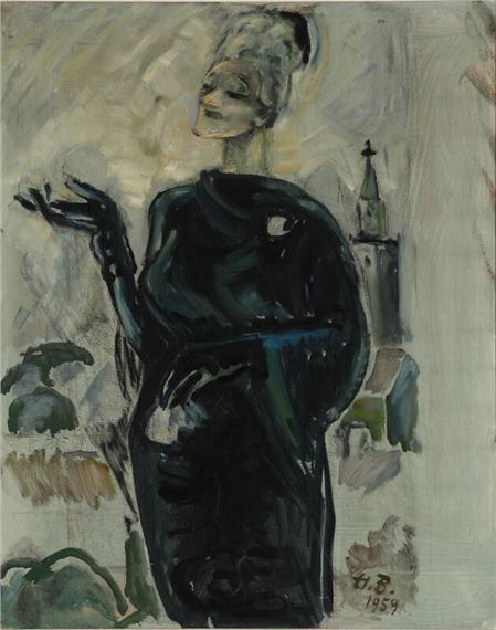Hans Bendix | Portrait of Bodil Ibsen (1959) | MutualArt