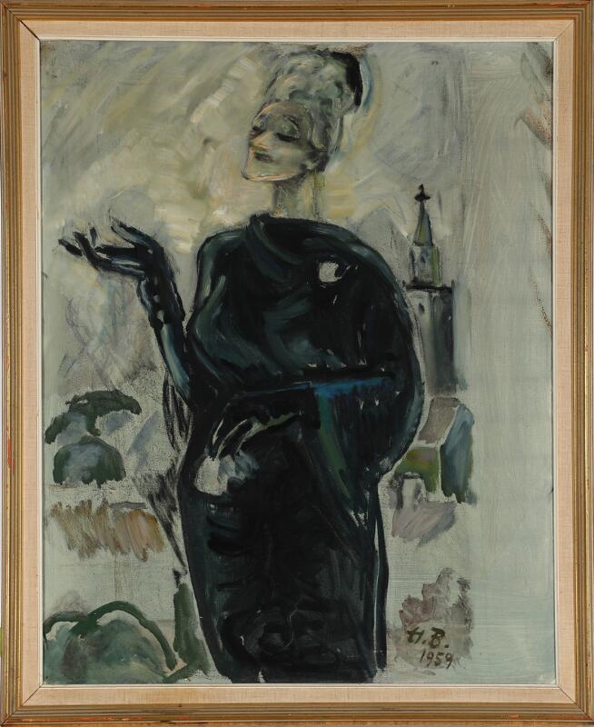 Hans Bendix | Portrait of Bodil Ibsen (1959) | MutualArt