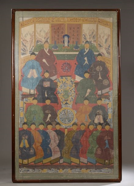 Chinese School, 20th Century | Two families of twenty dignitaries ...