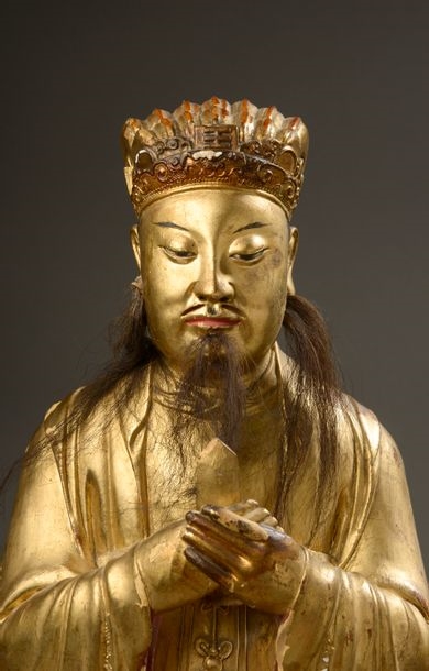 Chinese School, 19th Century | Statuette of a dignitary in gold ...