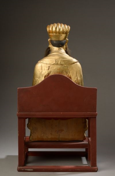 Chinese School, 19th Century | Statuette of a dignitary in gold ...