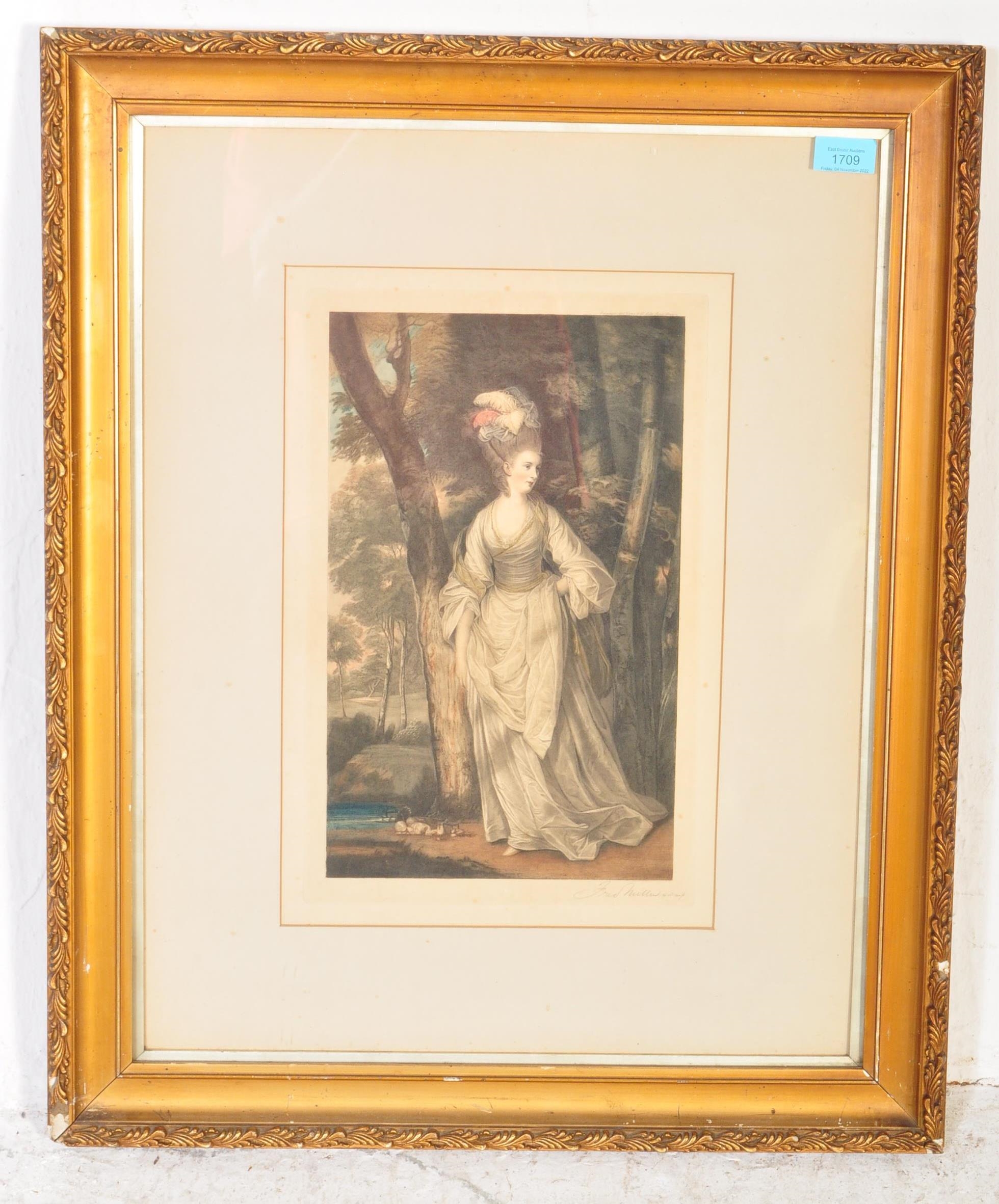 Frederick Millard | 19th century framed coloured etching of a lady ...
