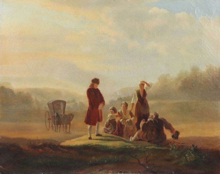 Jean Huber | Voltaire and the peasants of Ferney, sketch | MutualArt