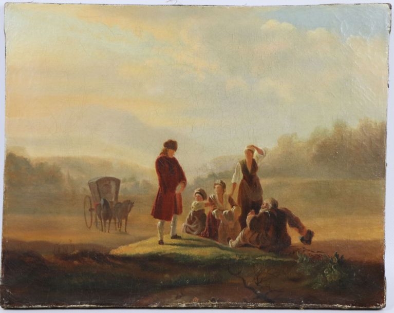 Jean Huber | Voltaire and the peasants of Ferney, sketch | MutualArt