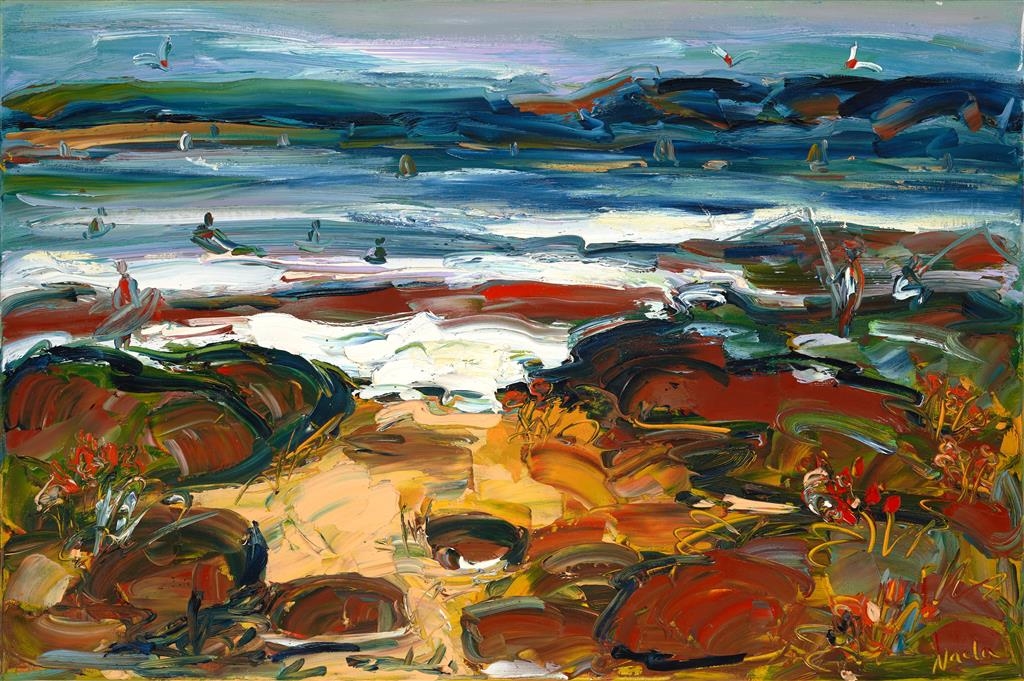 Nada Herman | Beach Scene and Rock Fishers | MutualArt