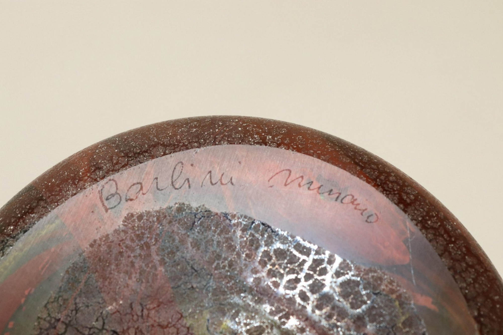 Alfredo Barbini | Alfredo Barbini Marbelized Scavo Glass Vase (1970 ...