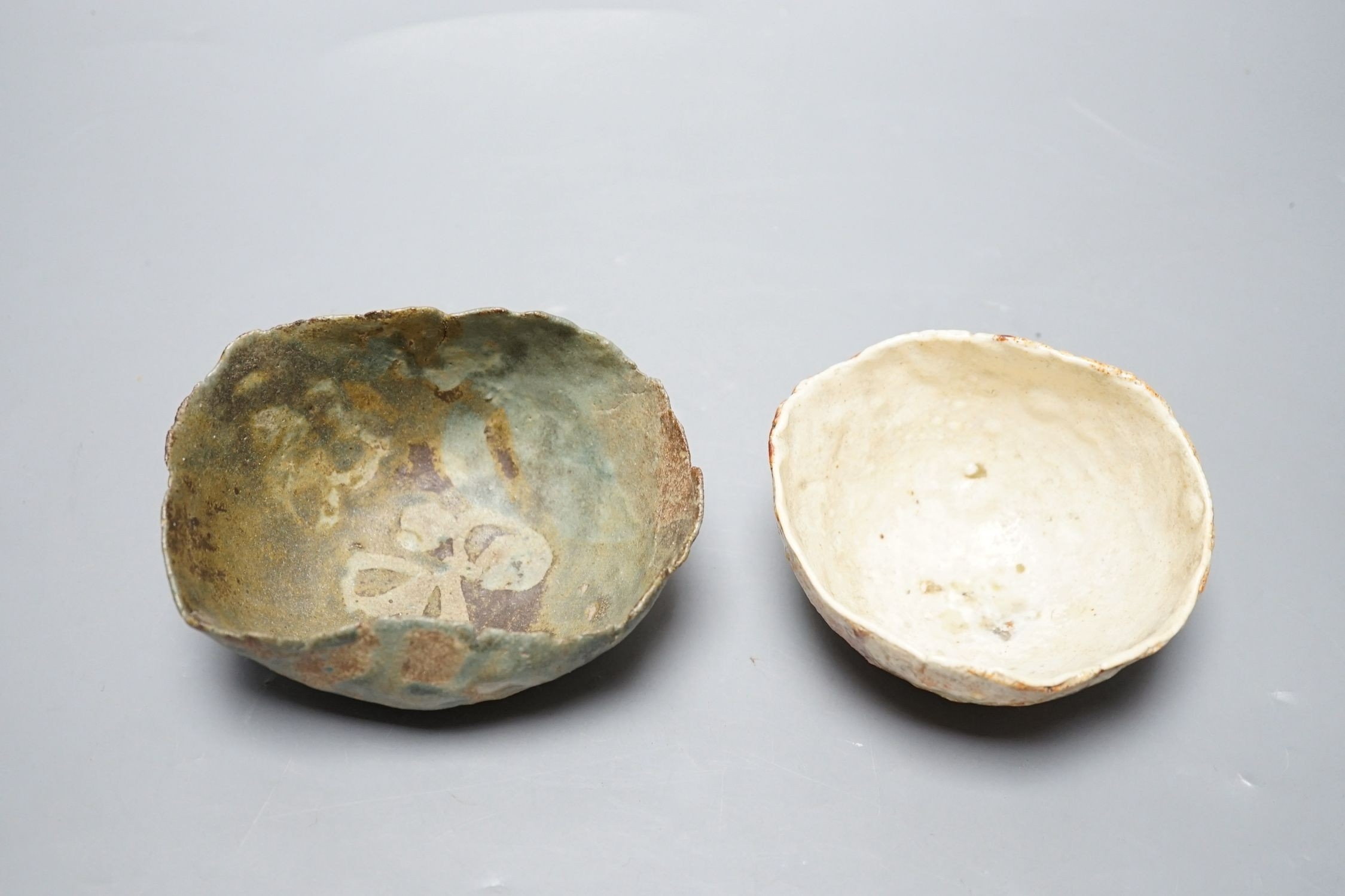 Ewen Henderson | two hand-built mixed laminated clay dishes | MutualArt