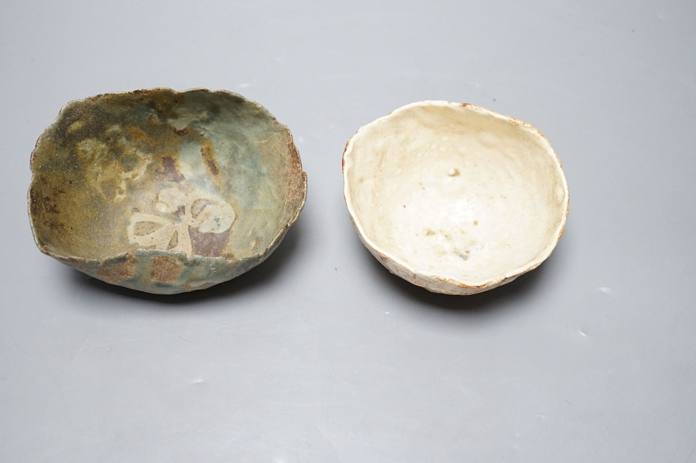 Ewen Henderson | two hand-built mixed laminated clay dishes | MutualArt