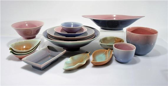 William Manker | 3 Works: Charger and vases (1947) | MutualArt