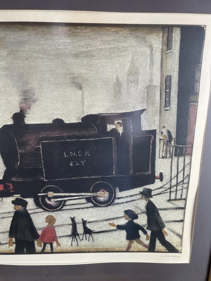 Laurence Stephen Lowry | Level crossing with LNER steam train | MutualArt