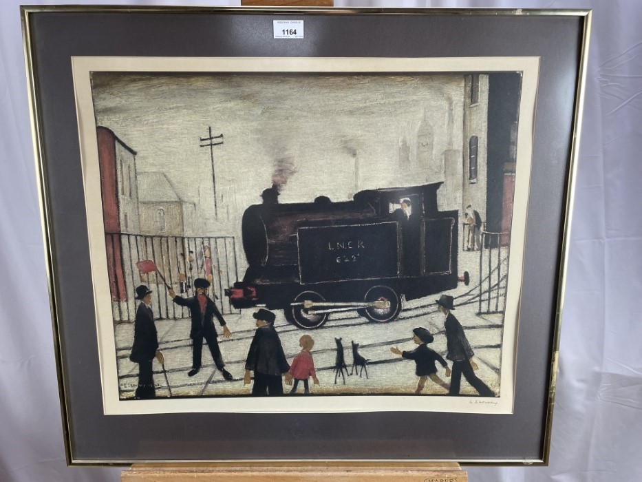 Laurence Stephen Lowry | Level crossing with LNER steam train | MutualArt