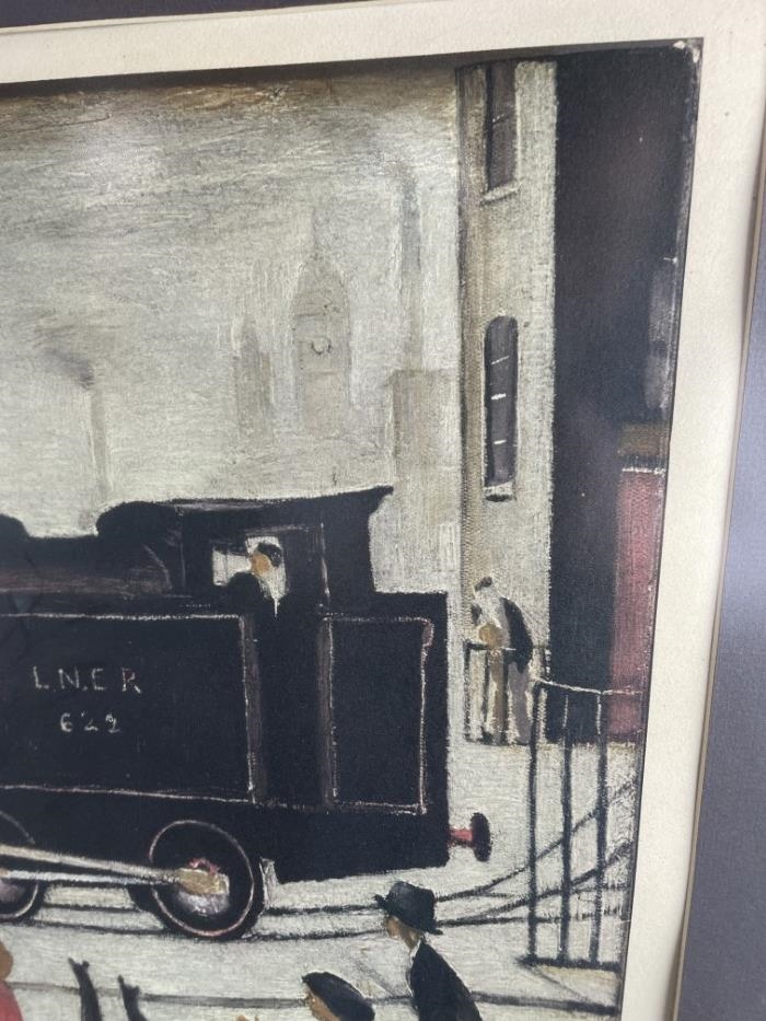 Laurence Stephen Lowry | Level crossing with LNER steam train | MutualArt