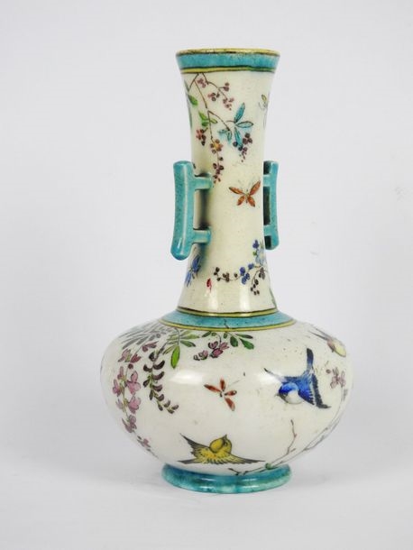 Joseph-Theodore Deck | Earthenware bottle vase decorated in polychrome ...