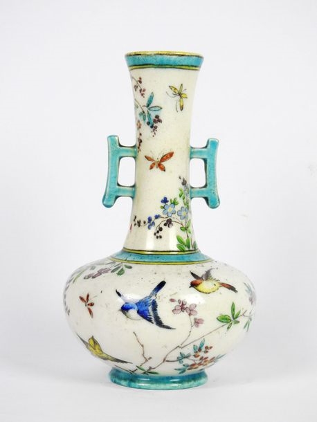 Joseph-Theodore Deck | Earthenware bottle vase decorated in polychrome ...