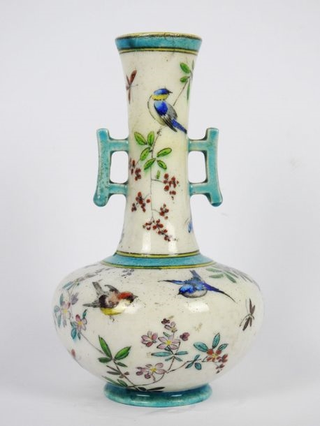 Joseph-Theodore Deck | Earthenware bottle vase decorated in polychrome ...