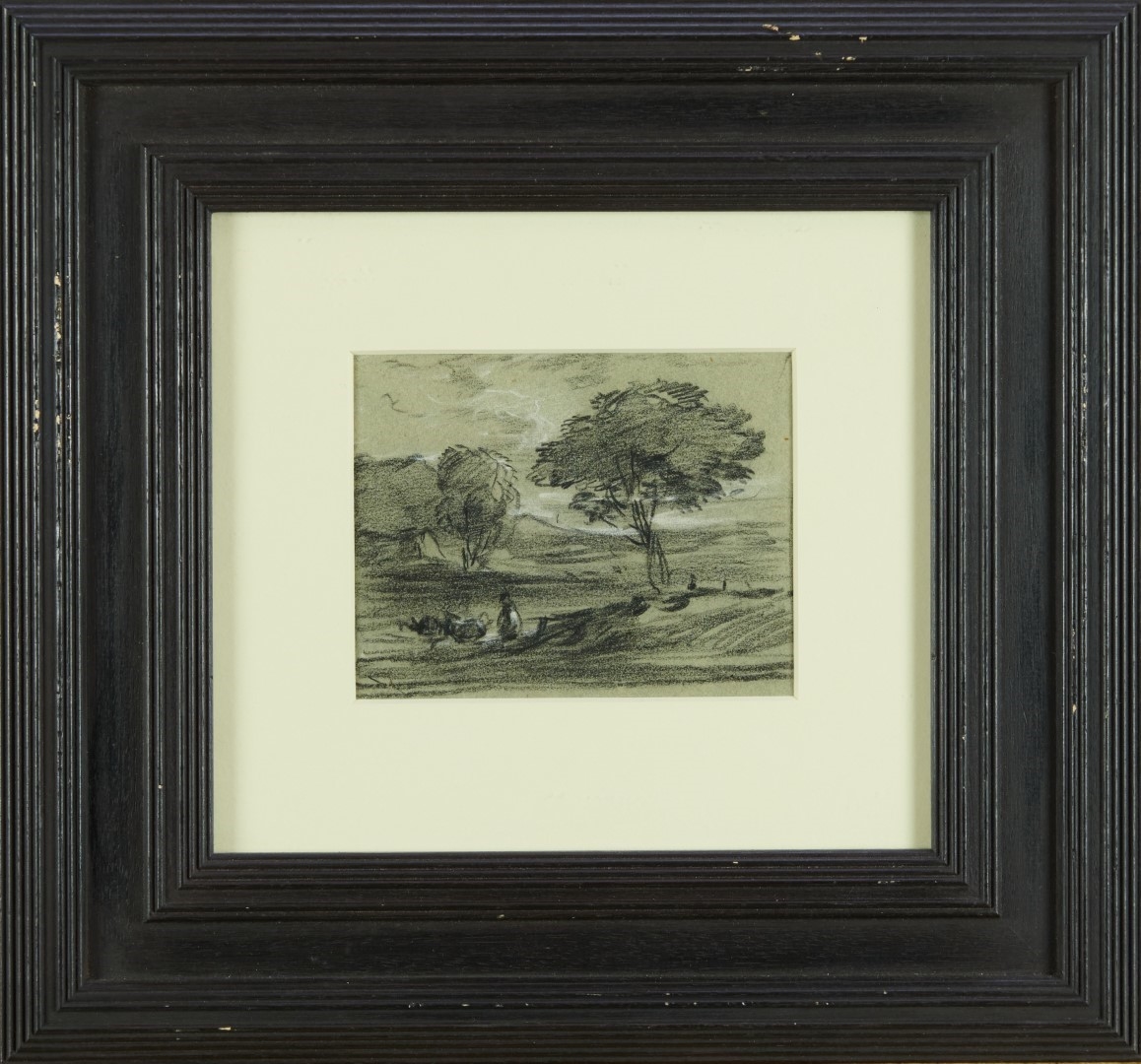 Thomas Gainsborough | three chalk drawings, landscapes, 7cm x 16cm ...