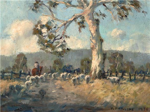 Mark D. Phillips | Droving Sheep, Lancefield Gum (1976) | MutualArt
