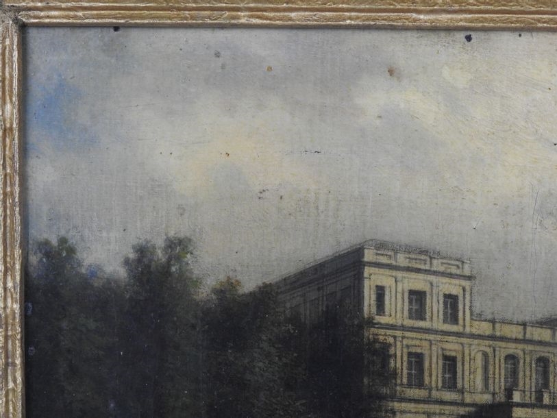 English School, 19th Century | Animated scene in the park of a castle ...
