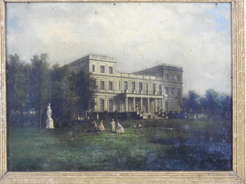 English School, 19th Century | Animated scene in the park of a castle ...
