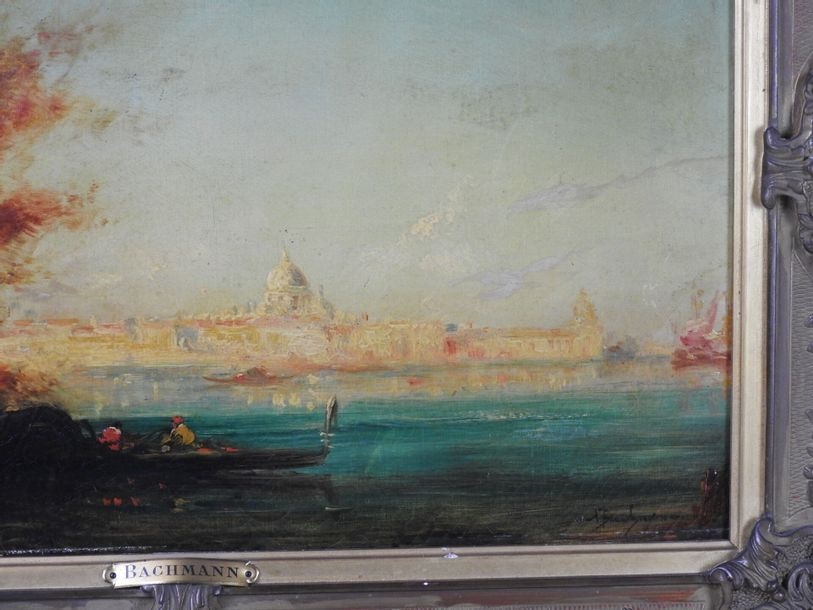 Adolf Bachmann | Gondola in front of Venice | MutualArt