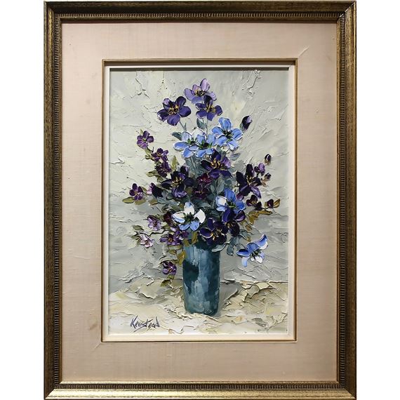 James Lorimer Keirstead | FLOWERS IN A BLUE VASE | MutualArt