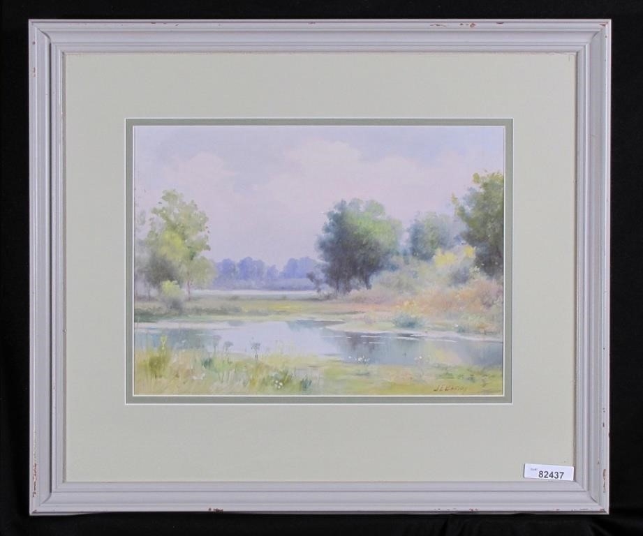 John E. Bundy | John E Bundy 10x14 WC Quiet Pond | MutualArt