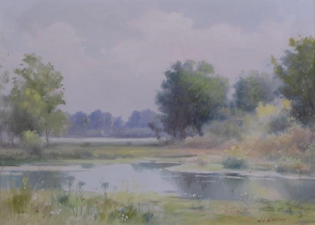 John E. Bundy | John E Bundy 10x14 WC Quiet Pond | MutualArt
