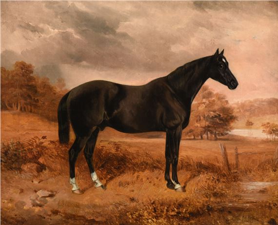 George Bouverie Goddard | Black Horse in a Landscape | MutualArt