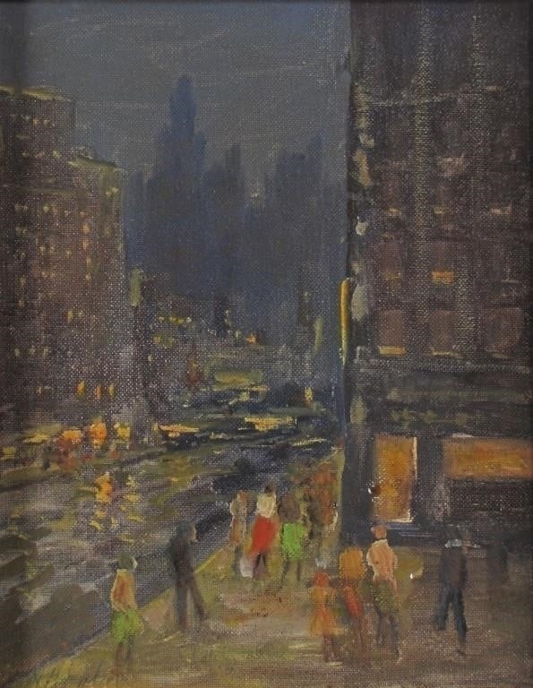 William Arnold Eyden Jr. | Wm A Eyden Jr 10x8 O/B New York Street Scene ...