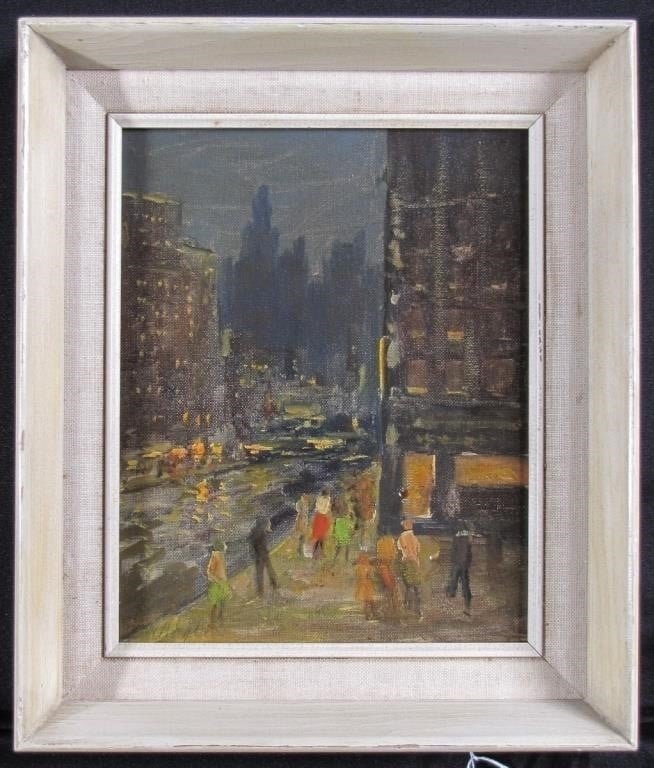 William Arnold Eyden Jr. | Wm A Eyden Jr 10x8 O/B New York Street Scene ...