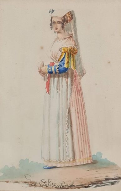 Louis-Leopold Robert | Young girl in traditional costume, | MutualArt
