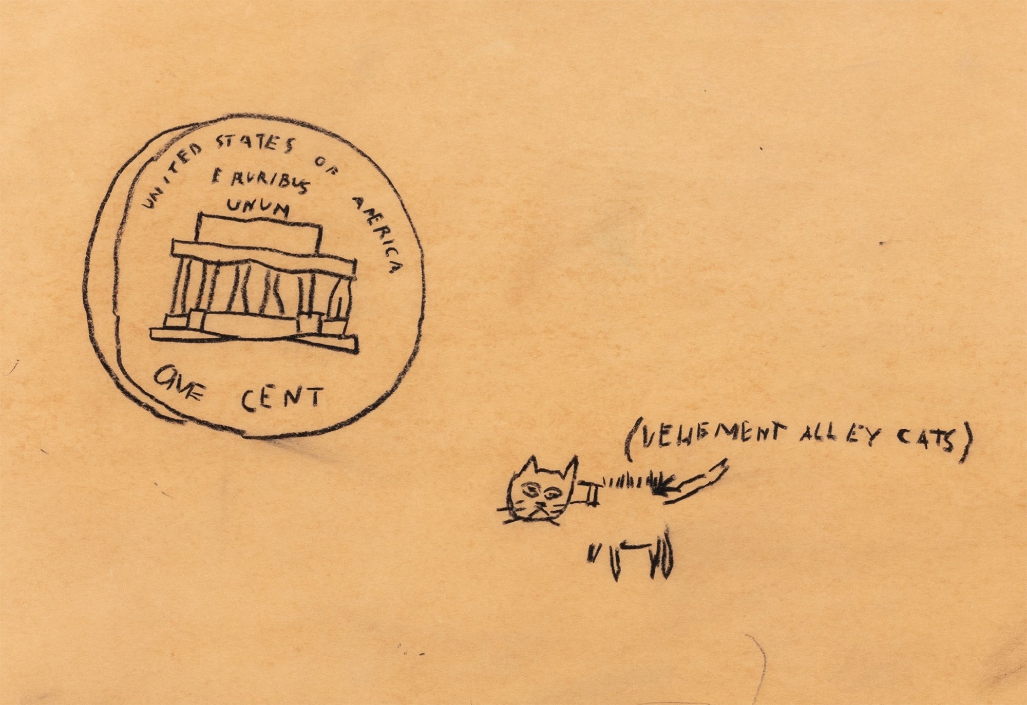 Jean-Michel Basquiat | Vehement Alley Cats (Circa 1982) | MutualArt