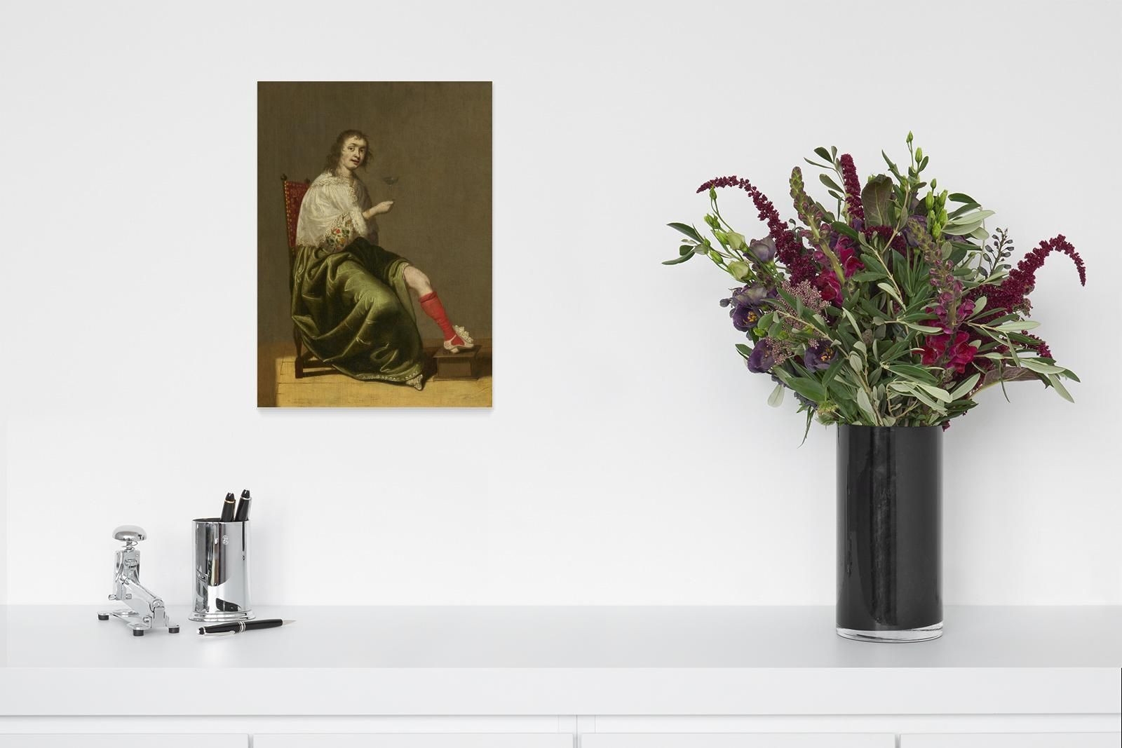 Jacob Merck | Sitting Lady with Wine Glass in Seductive Pose. (Circa ...