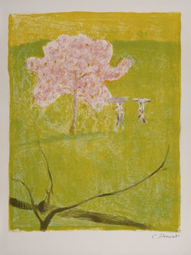 Cuno Amiet | Blühender Apfelbaum auf grüner Wiese | MutualArt