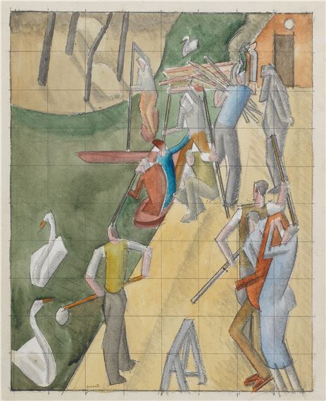 William Roberts | Swan Upping (Circa 1919) | MutualArt