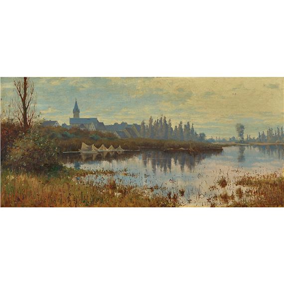 Hermann Dischler | Blick auf Neuenburg am Rhein. (1898) | MutualArt