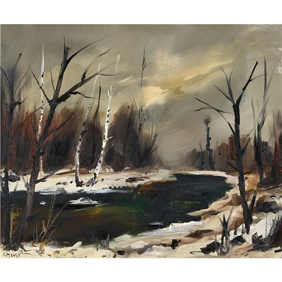 Charles Menge | Winterliche Flusspartie. (1959) | MutualArt
